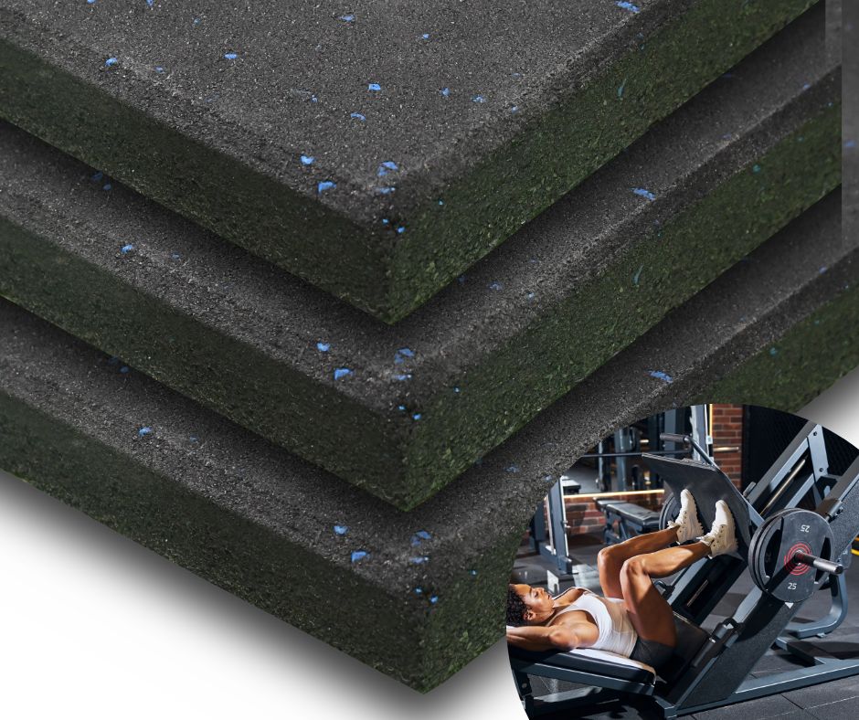 26m2 Double Garage Rubber Blue Fleck Gym Mats Weight Training 1m x 1m ...
